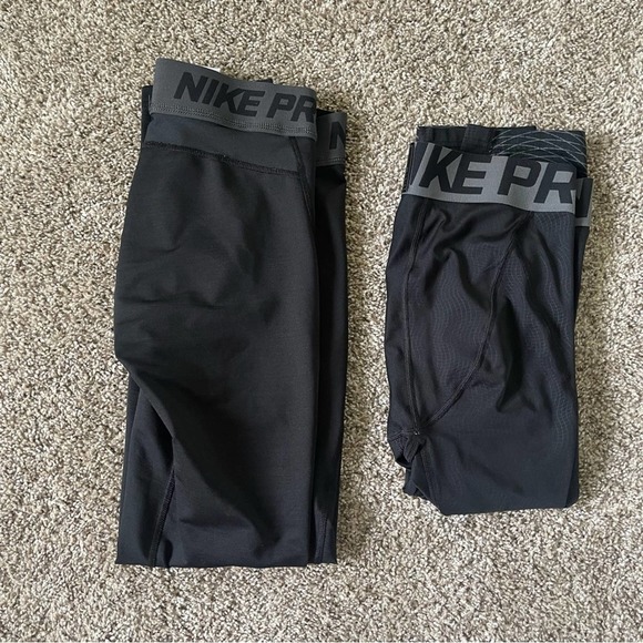 Nike | Pants | 2 Nike Pro Workout Gym Training Leggings Tights Sri Fit ...